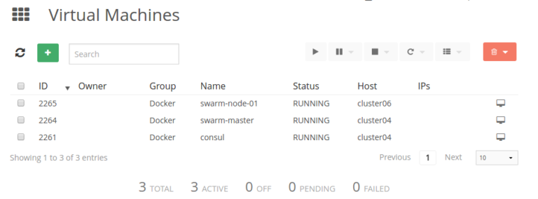 Docker Swarm y Consul con OpenNebula