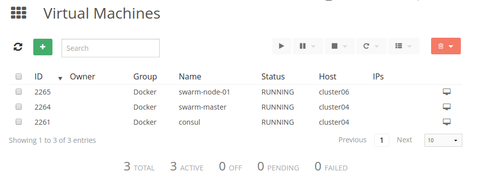 Docker Swarm y Consul con OpenNebula